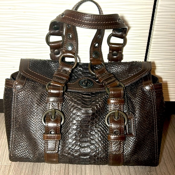 Coach | Bags | Rare Coach Python Embossed Leather Bag | Poshmark